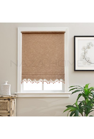 Naza Stor Perde MOOR101 Kahve Kırçıllı 60X200 cm Boncuklu Perde Naza Stor Perde MOOR101 Kahve Kırçıllı 60X200 cm Boncuklu Perde