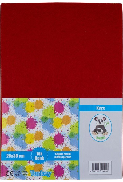 YYB Kırmızı Renkli Keçe 20 x 30 cm 10 Lu