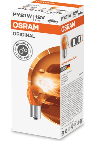Osram P21W 12V 21W 93 BAU15S 7507 Yakın Tırnak Sarı - 10 Adet Osram P21W 12V 21W 93 BAU15S 7507 Yakın Tırnak Sarı - 10 Adet