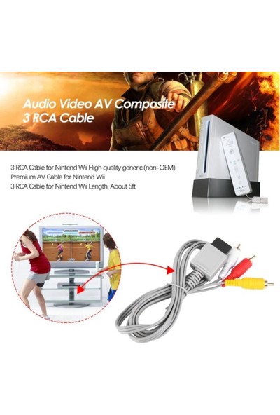 Feza Nintendo Wii 3 Renkli Av Kablosu Feza Nintendo Wii 3 Renkli Av Kablosu