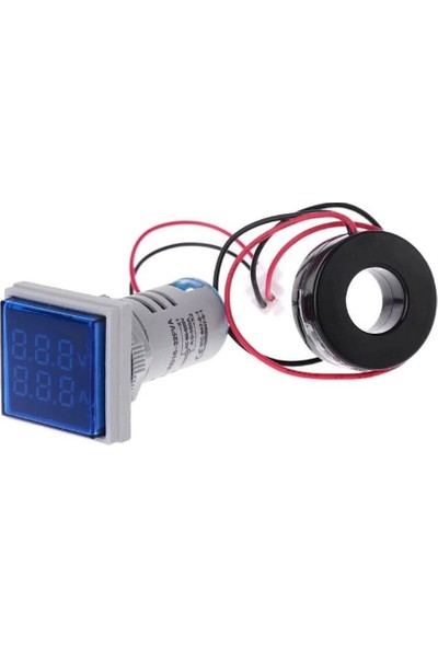 Diymore 50-500VAC 0-100A LED Dijital Voltampermetre - Mavi Diymore 50-500VAC 0-100A LED Dijital Voltampermetre - Mavi