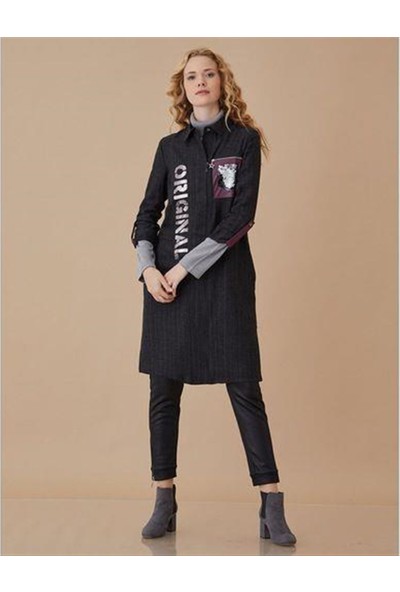 Kayra Kadın Cebi Pul Detaylı Tunik