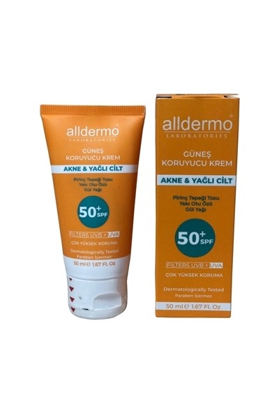 Alldermo Spf 50+ Akne Yağlı Cilt Krem 50 ml Tüp Alldermo Spf 50+ Akne Yağlı Cilt Krem 50 ml Tüp