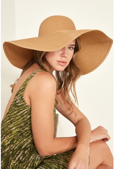 C&city Kadın Hasır Şapka Y1730-23 Vizon