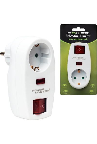 Powermaster Anahtarlı Akım Korumalı Priz Powermaster Anahtarlı Akım Korumalı Priz