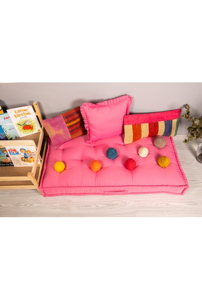 Purple Turtle Fransız Tarzı El Yapımı Yer Minderi, Bebek Yatağı, French Mattress