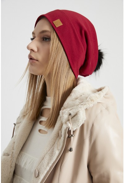 Butikgiz Kadın Genç Kız, Trend Kırmızı Kürk Ponpon Detaylı Şapka Bere -Spor, Rahat, Pamuklu, Termal Kumaş Butikgiz Kadın Genç Kız, Trend Kırmızı Kürk Ponpon Detaylı Şapka Bere -Spor, Rahat, Pamuklu, Termal Kumaş