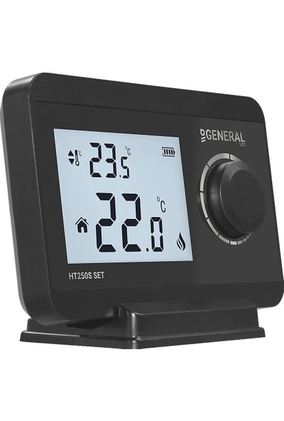General HT250S Set Dijital Kablosuz Oda Termostatı - Siyah