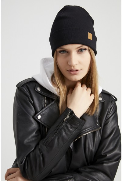 Butikgiz Kadın Genç Kız Siyah Şapka Bere - Spor, Rahat, %100 Pamuklu, El Yapımı, Yerli Üretim Farkı ile