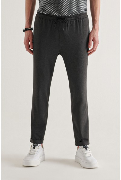 Avva Erkek Antrasit Yandan Cepli Beli Lastikli Kordonlu Düz Relaxed Fit Pantolon E003000 Avva Erkek Antrasit Yandan Cepli Beli Lastikli Kordonlu Düz Relaxed Fit Pantolon E003000