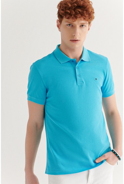 Avva Erkek Aqua Polo Yaka Düz T-Shirt E001004 Avva Erkek Aqua Polo Yaka Düz T-Shirt E001004
