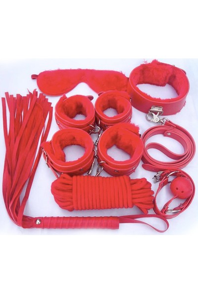 Pamuktenim 7'li Kırmızı Deri Fantezi Kelepçe Kırbaç Tasma Aksesuar Seti 5050 Pamuktenim 7'li Kırmızı Deri Fantezi Kelepçe Kırbaç Tasma Aksesuar Seti 5050