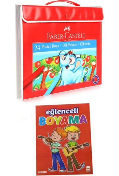 Faber-Castell Pastel Boya Plastik Çantalı 24 Renk + Boyama Kitabı Faber-Castell Pastel Boya Plastik Çantalı 24 Renk + Boyama Kitabı