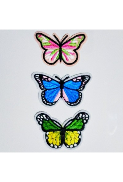 Sheen Desıgn Ütü Ile Yapışan Renkli Kelebek Arma-Yama-Patch (Üçlü Set) Sheen Desıgn Ütü Ile Yapışan Renkli Kelebek Arma-Yama-Patch (Üçlü Set)