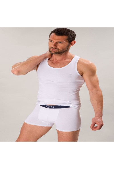 D's Damat Erkek Beyaz&siyah Atlet Boxer Çeyiz Takım