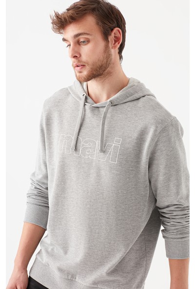 Mavi Erkek Mavi Logo Baskılı Kapüşonlu Gri Sweatshirt 065606-28387 Mavi Erkek Mavi Logo Baskılı Kapüşonlu Gri Sweatshirt 065606-28387