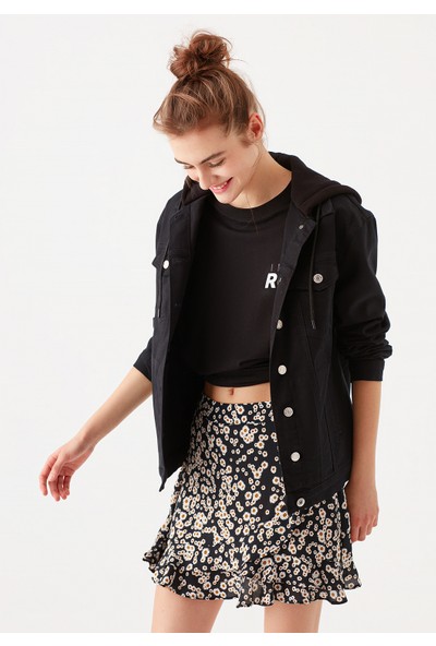 Mavi Kadın Karla Siyah Jean Ceket 110154-32065