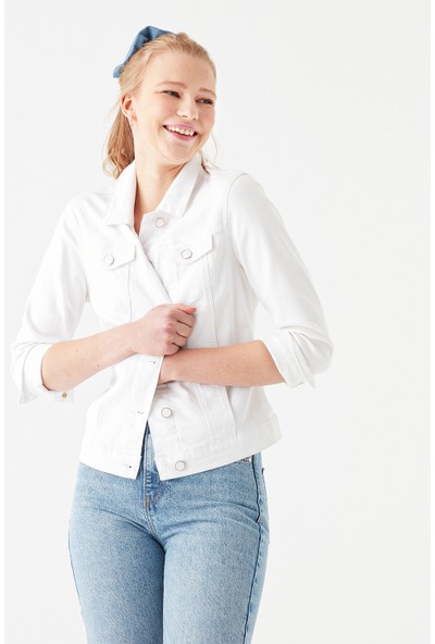 Mavi Kadın Daisy Beyaz Gold Jean Ceket 1113629204 Mavi Kadın Daisy Beyaz Gold Jean Ceket 1113629204
