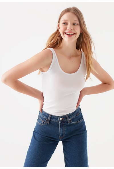 Mavi Kadın Beyaz Basic Atlet 164156-620 Mavi Kadın Beyaz Basic Atlet 164156-620