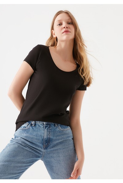 Mavi Kadın Siyah Basic Tişört 168019-900