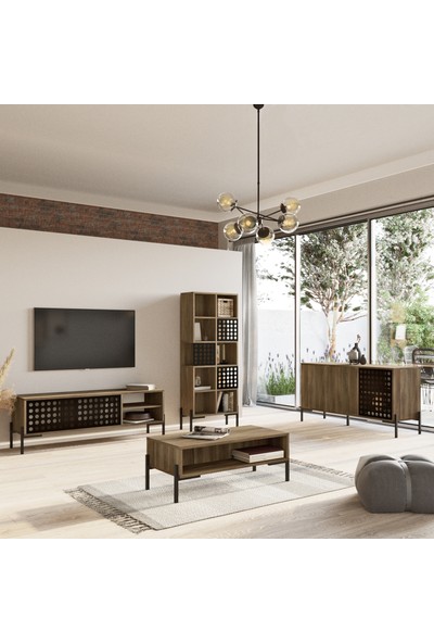 Robin Home Magnum Serisi Tv Sehpası Orta Sehpa Konsol Kitaplık 4'lü Salon Mobilya Takımı Robin Home Magnum Serisi Tv Sehpası Orta Sehpa Konsol Kitaplık 4'lü Salon Mobilya Takımı