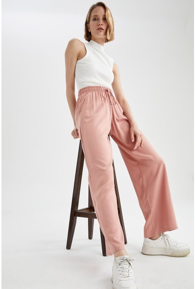Defacto Bağcıklı Beli Relax Fit Geniş Paça Palazzo Pantolon N5396AZ21SM