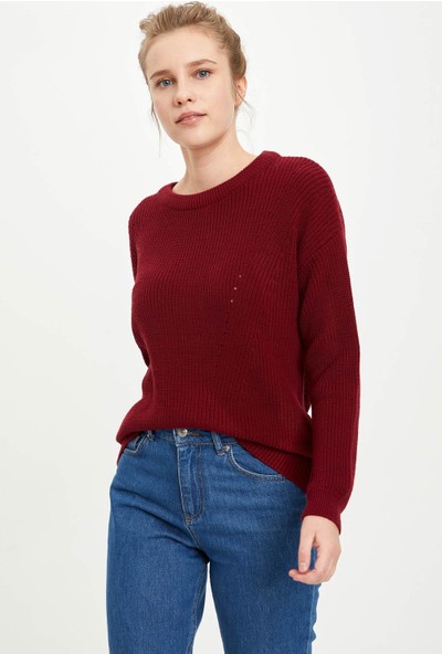 DeFacto Basic Relax Fit Uzun Kollu Selanik Örgülü Triko Kazak H6905AZ20AU DeFacto Basic Relax Fit Uzun Kollu Selanik Örgülü Triko Kazak H6905AZ20AU