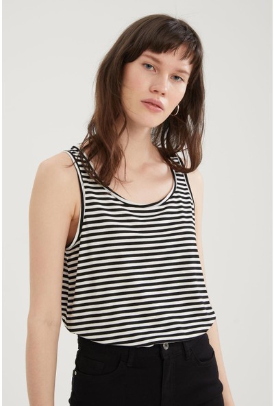 DeFacto Regular Fit Çizgi Desenli Atlet U6639AZ21SP