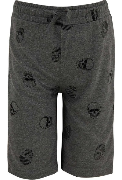 Defacto Erkek Çocuk Kuru Kafa Desenli Bermuda Şort U9191A621SM