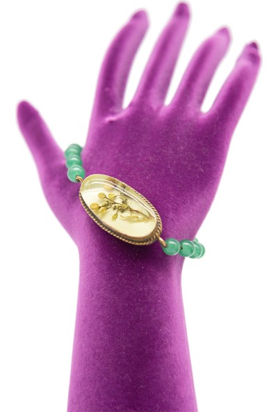 Yodalab Store Pirinç, Yeşim Taşlı Otantik Model Bileklik Yodalab Store Pirinç, Yeşim Taşlı Otantik Model Bileklik
