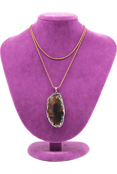 Yodalab Store Pirinç, Akik Taşlı Kolye Yodalab Store Pirinç, Akik Taşlı Kolye