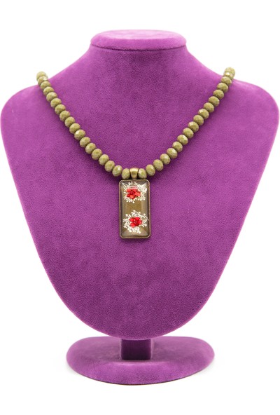 Yodalab Store Kristal Yeşil Renkli Kolye