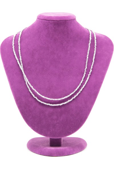 Yodalab Store Gümüş Renk Kristal Boncuklu Kolye