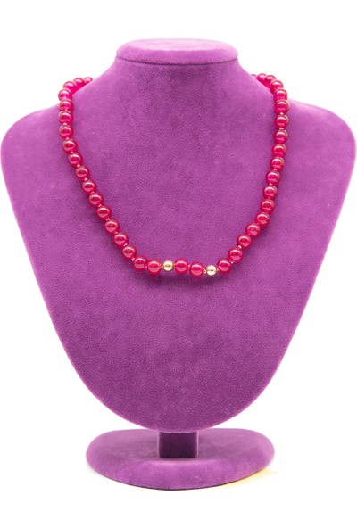 Yodalab Store Pembe Akik Taşlı Kolye Yodalab Store Pembe Akik Taşlı Kolye