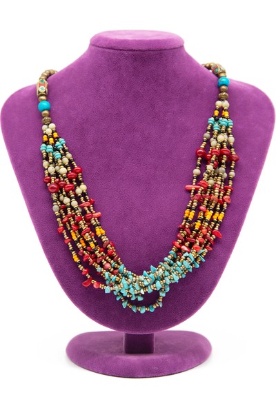 Yodalab Store Pirinç, Turkuaz&mercan Doğaltaşlı Otantik Kolye Yodalab Store Pirinç, Turkuaz&mercan Doğaltaşlı Otantik Kolye