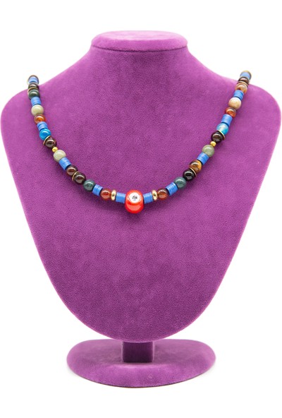 Yodalab Store Nazar Boncuklu Doğaltaşlı Fimo Boncuklu Kolye Yodalab Store Nazar Boncuklu Doğaltaşlı Fimo Boncuklu Kolye