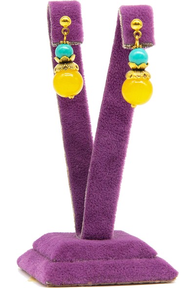 Yodalab Store Pirinç, Doğaltaşlı (Turkuaz) Otantik Küpe Yodalab Store Pirinç, Doğaltaşlı (Turkuaz) Otantik Küpe