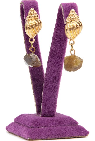 Yodalab Store Gold Renkli, Doğaltaşlı (Kuvars) Küpe Yodalab Store Gold Renkli, Doğaltaşlı (Kuvars) Küpe