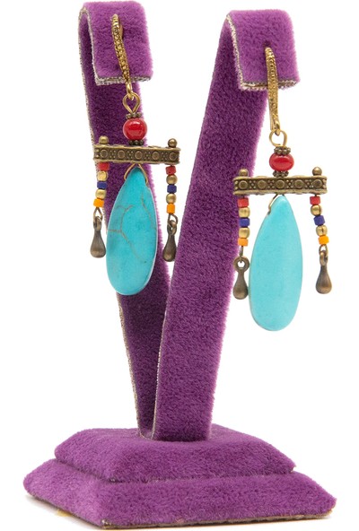 Yodalab Store Pirinç, Doğaltaşlı (Turkuaz) Otantik Küpe Yodalab Store Pirinç, Doğaltaşlı (Turkuaz) Otantik Küpe