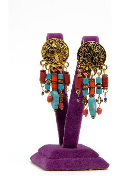 Yodalab Store Pirinç, Doğaltaşlı (Turkuaz) Otantik Küpe Yodalab Store Pirinç, Doğaltaşlı (Turkuaz) Otantik Küpe