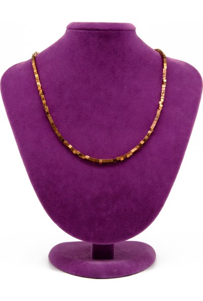 Yodalab Store Kahverengi Küp Kristal Boncuklu Kolye