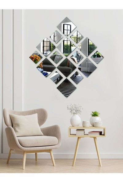 Decovetro Ayna 4 Parça Kare Dekoratif Duvar Aynası Decovetro Ayna 4 Parça Kare Dekoratif Duvar Aynası