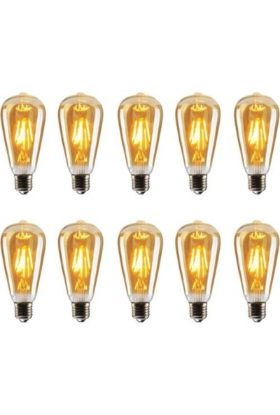 4 Watt ST64 Rustik LED Ampul 10 Adet E27 Duy Armut Tip Rustik Ampul 4 Watt ST64 Rustik LED Ampul 10 Adet E27 Duy Armut Tip Rustik Ampul