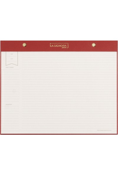 Fabio Ricci La Signora Large Çizgili Notepad Red