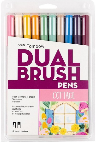 Tombow Ab-T Dual Brush Pen 10 Renk Grafik Kalem Seti Cottage Kırevi Renkleri Tombow Ab-T Dual Brush Pen 10 Renk Grafik Kalem Seti Cottage Kırevi Renkleri