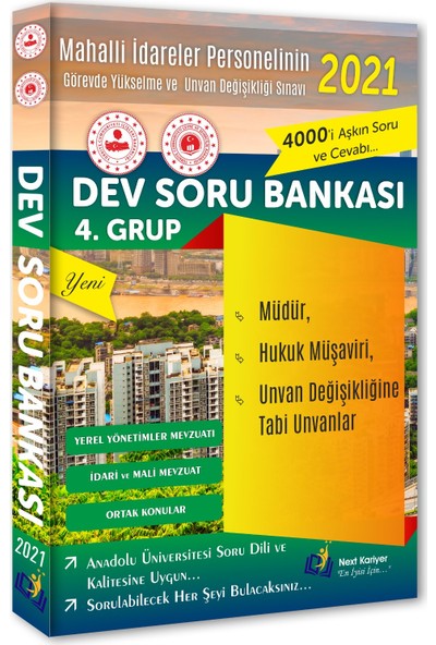 Next Kariyer Yayınları 2021 Mahalli Idareler Personelinin Görevde Yükselme ve Unvan Değişikliği Sınavı 4 Grup Dev Soru Bankası Next Kariyer Yayınları 2021 Mahalli Idareler Personelinin Görevde Yükselme ve Unvan Değişikliği Sınavı 4 Grup Dev Soru Bankası
