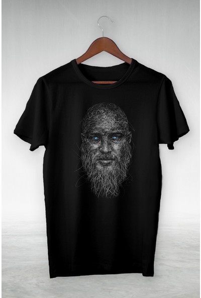 Vtshirt SB-001 - Siyah -Vikings-Ragnar- Illustrasyon Çizim Vtshirt SB-001 - Siyah -Vikings-Ragnar- Illustrasyon Çizim