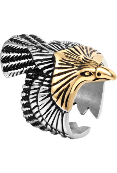 Chavin Kartal Kafası Çelik Erkek Yüzük EI97SR