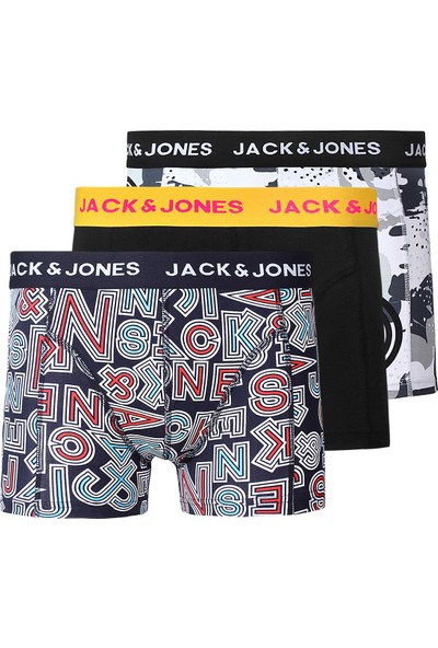 Jack & Jones 3'lü Desenli Boxer Paketi 12196511 Jack & Jones 3'lü Desenli Boxer Paketi 12196511