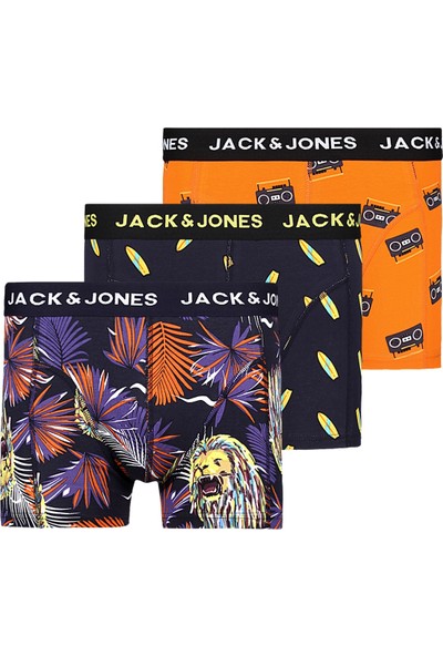 Jack & Jones 3'lü Desenli Boxer Paketi 12196507 Jack & Jones 3'lü Desenli Boxer Paketi 12196507